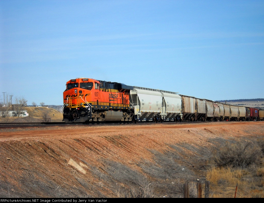 BNSF 6057 spent several hours shuffling cars back and forth